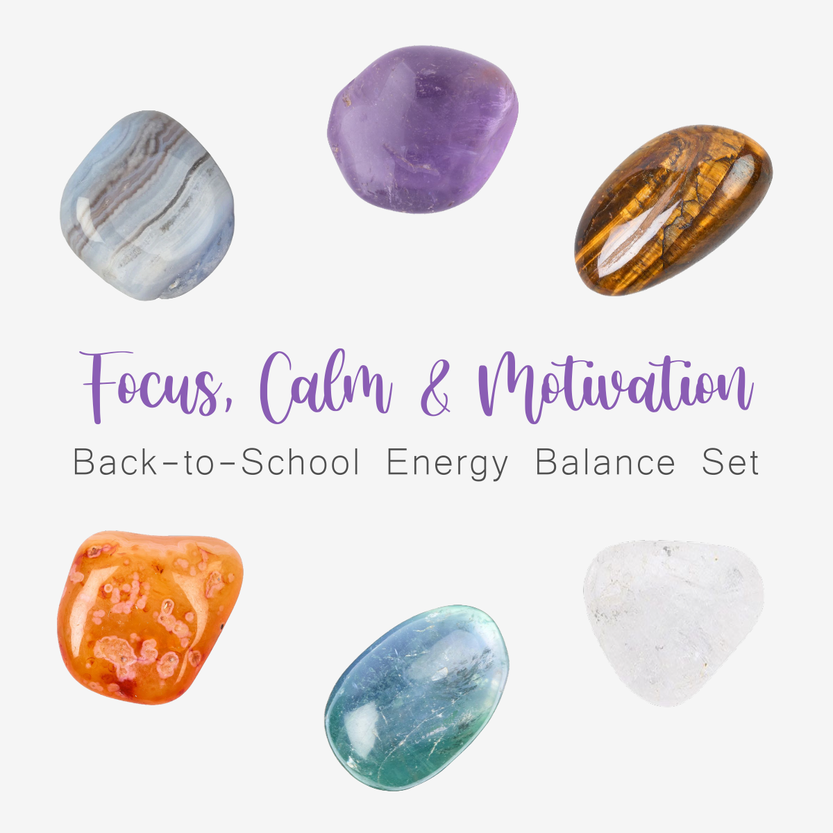Focus, Calm & Motivation: Back-to-School Energy Balance Set | Crystal Nest